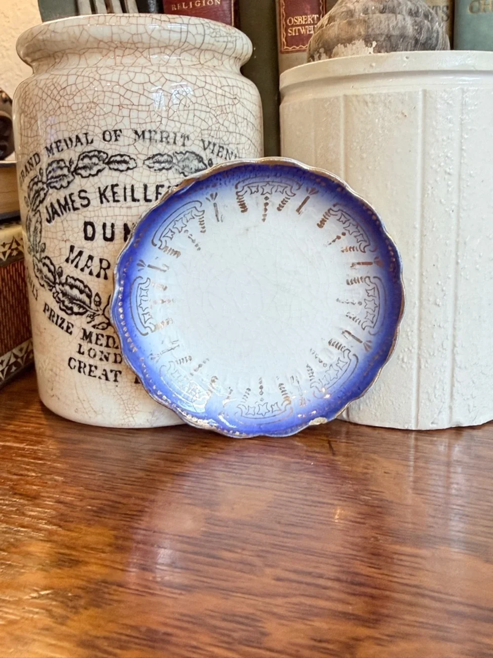 Antique | Dining | Antique Flow Blue Butter Pat | Poshmark